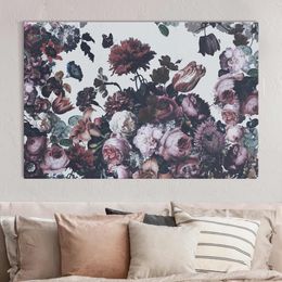 Bilderwelten Akustikbild Blumen rosa Illustration Schallschutzbild - Altmeisterlicher Blumenrausch mit Rosen Bouquet - Rose Wohnzimmer Schlafzimmer