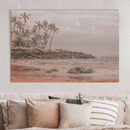 Bilderwelten Akustikbild Strand beige Motiv Schallschutzbild - Aloha Hawaii Strand - Karibik Wohnzimmer Schlafzimmer