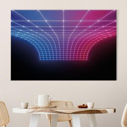 Bilderwelten Akustikbild blau Neon Art 3D-Effekt - Dreidimensionales Neonlicht - Wandbild Jugendzimmer