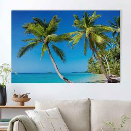 Bilderwelten Akustikbild Strand blau Tropisch Schallschutzbild - Beach of Thailand - Palme Wohnzimmer Schlafzimmer
