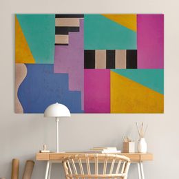 Bilderwelten Akustikbild bunt Shabby Schallschutzbild - Big Bold Color Block Concrete - Geometrisch Jugendzimmer
