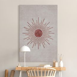 Bilderwelten Akustikbild Spirituell beige Vintage Schallschutzbild - Boho Sonne I - Retro Wohnzimmer Schlafzimmer