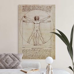 Bilderwelten Akustikbild originell braun modern Schallschutzbild - Da Vinci - Wandbild Wohnzimmer Schlafzimmer