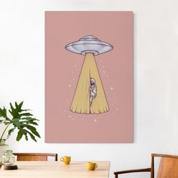 Bilderwelten Akustikbild originell beige modern Schallschutzbild - Enkel Dika - Ufo Reisender - Himmel Jugendzimmer