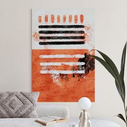 Bilderwelten Akustikbild originell orange modern Schallschutzbild - Fingerfarbe - Wandbild Wohnzimmer Schlafzimmer