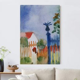 Bilderwelten Akustikbild originell bunt modern Schallschutzbild - August Macke - Gartentor - Wandbild Wohnzimmer Schlafzimmer