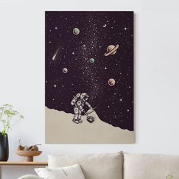 Bilderwelten Akustikbild Himmel beige Illustration Schallschutzbild - Kosmischer Staub - Himmel Jugendzimmer