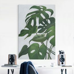 Bilderwelten Akustikbild gr&uuml;n Tropisch Schallschutzbild - Lieblingspflanzen - Monstera - Pflanzen Wohnzimmer Schlafzimmer