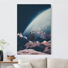 Bilderwelten Akustikbild originell bunt Fotomontage Schallschutzbild - Galaxie Ausblick genie&szlig;en - Wandbild Wohnzimmer Schlafzimmer
