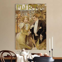 Akustikbild Alfons Mucha - Werbeplakat f&uuml;r Flirt Biscuits