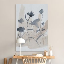 Bilderwelten Akustikbild Blumen beige Abstrakt Schallschutzbild - April Blumen - Wandbild Wohnzimmer Schlafzimmer