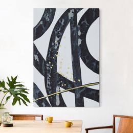 Bilderwelten Akustikbild originell blau Abstrakt Schallschutzbild - Onyx Gold - Wandbild Wohnzimmer Schlafzimmer