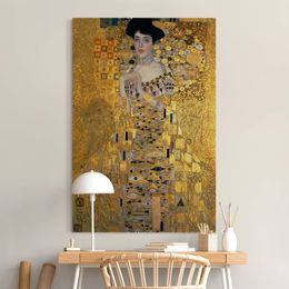 Bilderwelten Akustikbild originell gold modern Schallschutzbild - Gustav Klimt - Adele Bloch-Bauer I - Wandbild Wohnzimmer Schlafzimmer