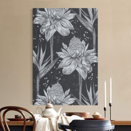 Akustikbild Florale Eleganz Vintage Strelitzie