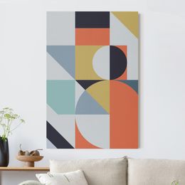 Bilderwelten Akustikbild bunt modern Schallschutzbild - Geometrische Formen in Bunt II - Geometrisch Wohnzimmer Schlafzimmer