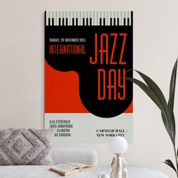 Bilderwelten Akustikbild originell rot modern Schallschutzbild - Jazzy Days - Plakat - Musik Wohnzimmer Schlafzimmer