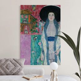 Bilderwelten Akustikbild originell t&uuml;rkis modern Schallschutzbild - Gustav Klimt - Adele Bloch-Bauer II - Wandbild Wohnzimmer Schlafzimmer