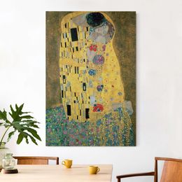 Bilderwelten Akustikbild Gustav Klimt - Der Ku&szlig; Illustration - Schallschutzbild XXL - B&uuml;ro Arbeitzimmer Schlafzimmer Wohnzimmer