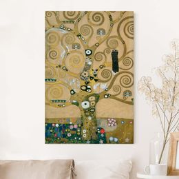 Bilderwelten Akustikbild originell gold modern Schallschutzbild - Gustav Klimt - Der Lebensbaum - Wandbild Wohnzimmer Schlafzimmer