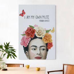 Bilderwelten Akustikbild Spr&uuml;che bunt modern Schallschutzbild - Fridas Gedanken - Muse - Spr&uuml;che Wohnzimmer Schlafzimmer