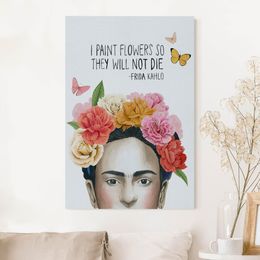 Bilderwelten Akustikbild Spr&uuml;che bunt modern Schallschutzbild - Fridas Gedanken - Blumen - Spr&uuml;che Wohnzimmer Schlafzimmer