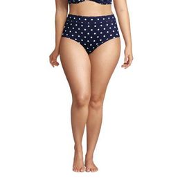 LANDS' END High Waist Bikinihose CHLORRESISTENT mit Bauchweg-Futter Gemustert, Damen,  Blau, Elasthan/Nylon-Mischung, by Lands' End