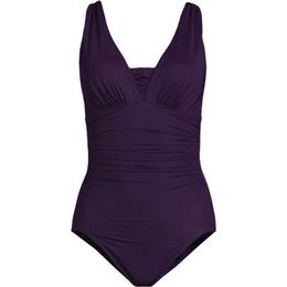 LANDS' END Shape-Badeanzug mit V-Ausschnitt SLENDER in D-Cup, Damen,  Lila, Elasthan/Nylon-Mischung, by Lands' End