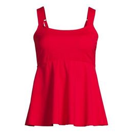 LANDS' END Ausgestelltes Tankinitop mit U-Ausschnitt, Damen,  Rot, Elasthan/Polyester-Mischung/Nylon-Mischung, by Lands' End