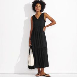 LANDS' END Maxi Strandkleid, Damen,  Schwarz, Baumwolle Modal, by Lands' End