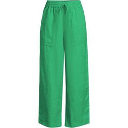 LANDS' END Weite 7/8-Leinenhose mit Dehnbund, Damen,  Gr&uuml;n, Leinen, by Lands' End
