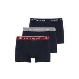 Tom Tailor Herren Kurze Boxershorts im 3er-Pack, blau, Uni, Gr. S/4