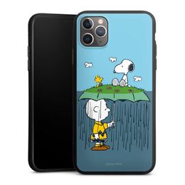 DeinDesign iPhone 11 Pro Max Handy Premium Silikon H&uuml;lle Handyh&uuml;lle schwarz Case Children Snoopy Peanuts Silikon Premium Case