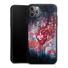 DeinDesign iPhone 11 Pro Max Handy Premium Silikon H&uuml;lle Handyh&uuml;lle schwarz Case 1. Fc Kaiserslautern Heart 1. Fck Silikon Premium Case
