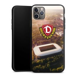 DeinDesign iPhone 11 Pro Max Handy Premium Silikon H&uuml;lle Handyh&uuml;lle schwarz Case Stadium Sg Dynamo Dresden Sgd Silikon Premium Case
