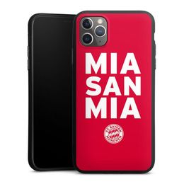DeinDesign iPhone 11 Pro Max Handy Premium Silikon H&uuml;lle Handyh&uuml;lle schwarz Case Fc Bayern M&uuml;nchen Mia San Mia Fcb Silikon Premium Case