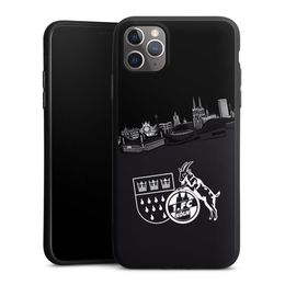 DeinDesign iPhone 11 Pro Max Handy Premium Silikon H&uuml;lle Handyh&uuml;lle schwarz Case Skyline Official Licensed Product 1. Fc K&ouml;ln Silikon Premium Case