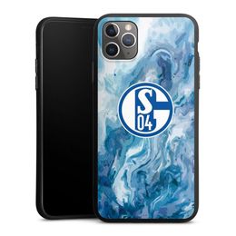 DeinDesign iPhone 11 Pro Max Handy Premium Silikon H&uuml;lle Handyh&uuml;lle schwarz Case Fc Schalke 04 Logo Merchandise Silikon Premium Case