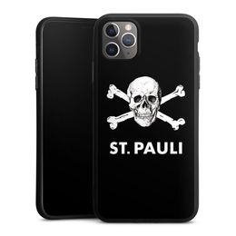 DeinDesign iPhone 11 Pro Max Handy Premium Silikon H&uuml;lle Handyh&uuml;lle schwarz Case Official Licensed Product Fc St. Pauli Totenkopf Silikon Premium Case