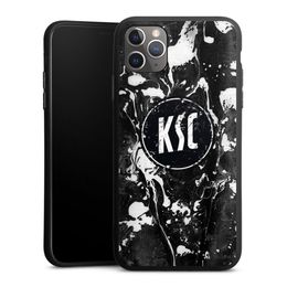 DeinDesign iPhone 11 Pro Max Handy Premium Silikon H&uuml;lle Handyh&uuml;lle schwarz Case Official Licensed Product Ksc Karlsruher Sc Silikon Premium Case