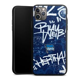 DeinDesign iPhone 11 Pro Max Handy Premium Silikon H&uuml;lle Handyh&uuml;lle schwarz Case Hertha Bsc Official Licensed Product Graffiti Silikon Premium Case