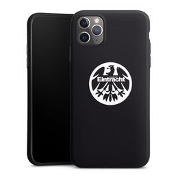 DeinDesign iPhone 11 Pro Max Handy Premium Silikon H&uuml;lle Handyh&uuml;lle schwarz Case Eintracht Frankfurt Logo Eagle Silikon Premium Case