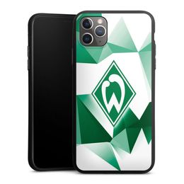 DeinDesign iPhone 11 Pro Max Handy Premium Silikon H&uuml;lle Handyh&uuml;lle schwarz Case Tarnmuster Official Licensed Product Sv Werder Bremen Silikon Premium Case