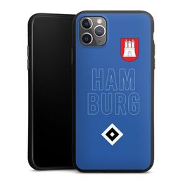 DeinDesign iPhone 11 Pro Max Handy Premium Silikon H&uuml;lle Handyh&uuml;lle schwarz Case Hamburger Sv Hamburg Official Licensed Product Silikon Premium Case