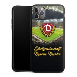 DeinDesign iPhone 11 Pro Max Handy Premium Silikon H&uuml;lle Handyh&uuml;lle schwarz Case Official Licensed Product Sgd Sg Dynamo Dresden Silikon Premium Case