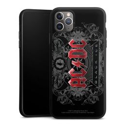 DeinDesign iPhone 11 Pro Max Handy Premium Silikon H&uuml;lle Handyh&uuml;lle schwarz Case Black Ice Merchandise Acdc Silikon Premium Case
