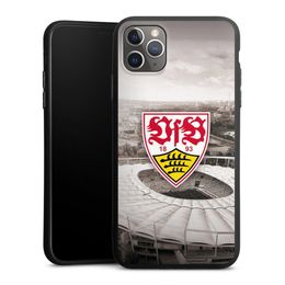 DeinDesign iPhone 11 Pro Max Handy Premium Silikon H&uuml;lle Handyh&uuml;lle schwarz Case Official Licensed Product Stadium Vfb Stuttgart Silikon Premium Case