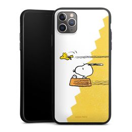 DeinDesign iPhone 11 Pro Max Handy Premium Silikon H&uuml;lle Handyh&uuml;lle schwarz Case Children Peanuts Snoopy Silikon Premium Case