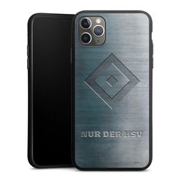 DeinDesign iPhone 11 Pro Max Handy Premium Silikon H&uuml;lle Handyh&uuml;lle schwarz Case Hsv Metallic Look Hamburger Sv Silikon Premium Case