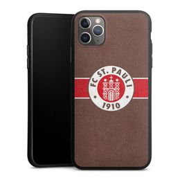 DeinDesign iPhone 11 Pro Max Handy Premium Silikon H&uuml;lle Handyh&uuml;lle schwarz Case Fc St. Pauli Official Licensed Product Logo Silikon Premium Case