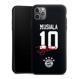 DeinDesign iPhone 11 Pro Max Handy Premium Silikon H&uuml;lle Handyh&uuml;lle schwarz Case Fcb Jamal Musiala Fc Bayern M&uuml;nchen Silikon Premium Case